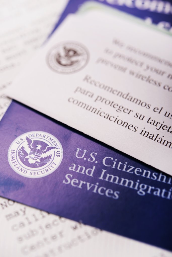 United States Citizenship and Immigration Flyers and Documents Closeup ...